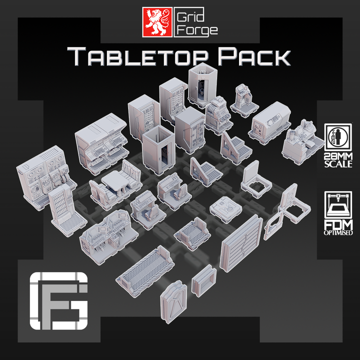 3D Printable GridForge - Tabletop Pack by 2nd Dynasty